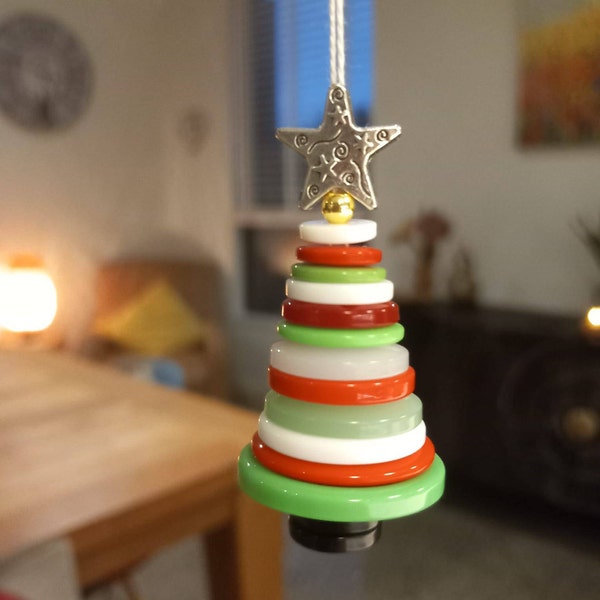 Button Christmas Tree Decoration, Make Your Own Kit or Ready Made ...