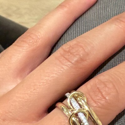 14KGF Gold Multi Link Connected Ring, Chunky Gold Ring, Gold Ring Set ...