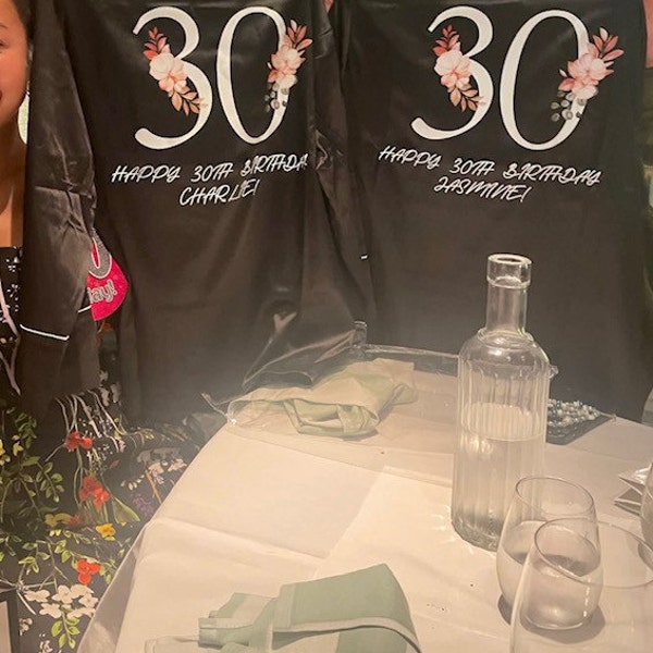 Personalised Satin Pyjamas 30th Birthday ,18th 21st Birthday Pajamas ...