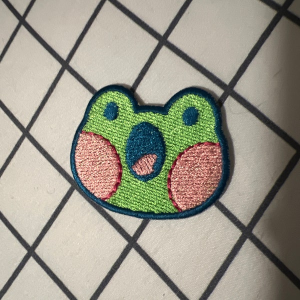 Cute Frog Iron on Patch for Clothes, Backpacks, Hats, Bags, Etc ...
