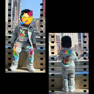 Girls Outfit Birthday Outfit Custom Denim Set Any Party - Etsy