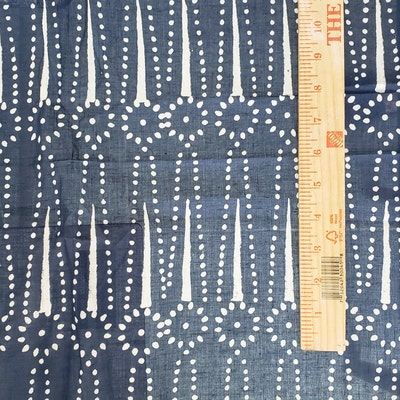 Blue Block Print Fabric Cotton by the Yard Fabric Hand Dyed Blue Fabric ...