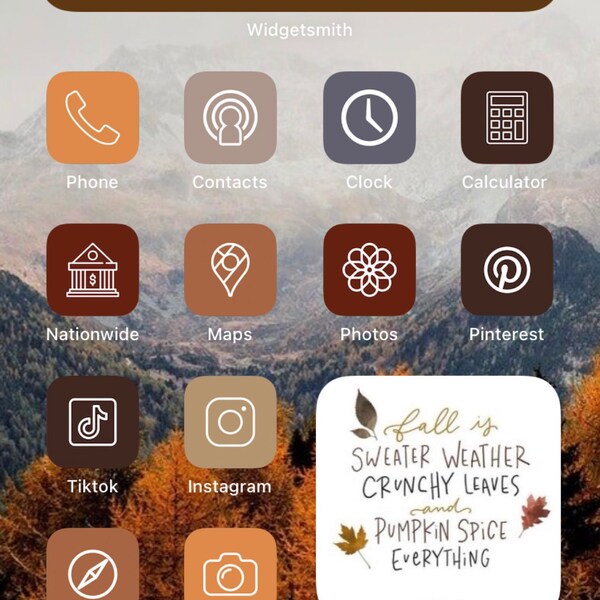 Fall Aesthetic | 300 Aesthetic Custom App Icons Pack | iPhone Ios 14 ...