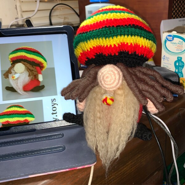 Crochet Rasta Gnome Pattern PDF Smoker Amigurumi Pattern Green Yellow ...