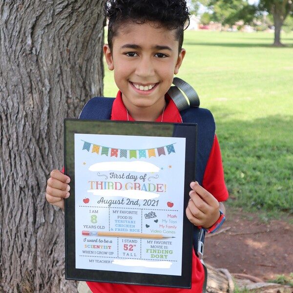Back to School Sign, First Day of School Sign, 1st Day of School ...