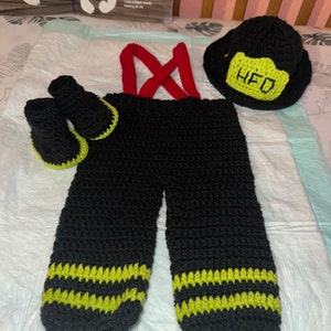 CROCHET PATTERN Baby Fireman Outfit, 0-12 Months Pattern Sizes, Baby ...