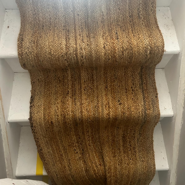 Jute Stairs Runner Natural Fiber Jute Runner Rug Vintage Style CUSTOM ...