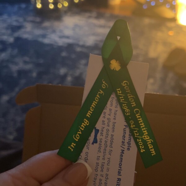 Personalised Funeral Ribbons. Handmade Funeral Favours .ready Made ...