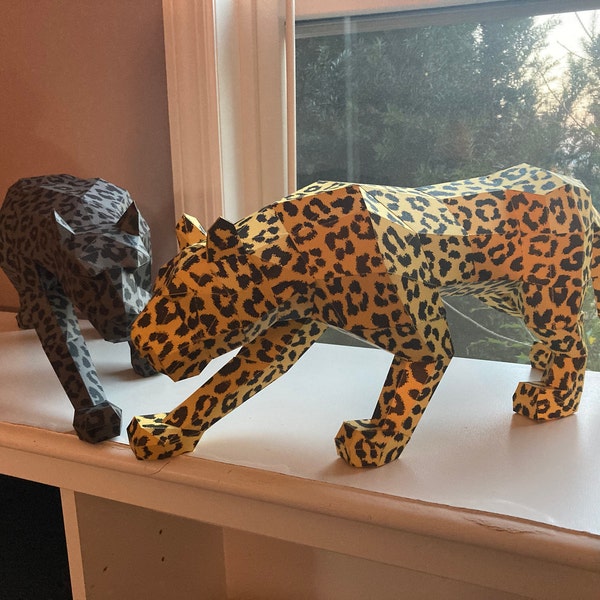 Panther Puma Papercraft PDF Template Silhouette Cameo - Etsy Canada