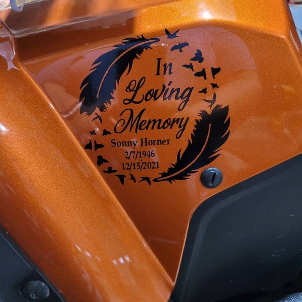 In Loving Memory Vinyl Decal, Customized Name and Date Sticker, Tribute ...