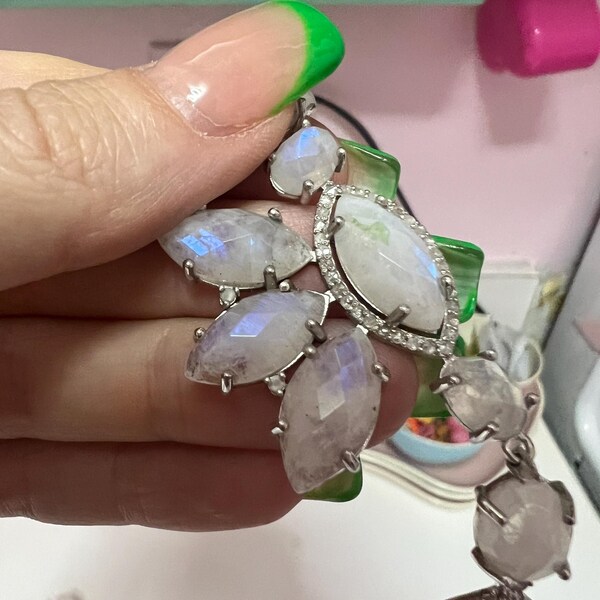 Natural Cabochon Black Fire Opal Earring Ring,natural Pave Diamond Ring ...