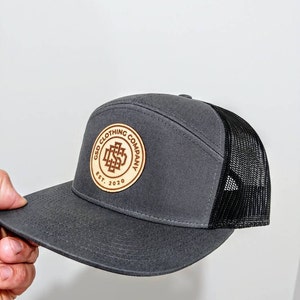 Zoni Wear Leather Patch Hat Leather Patch Trucker Hat - Etsy