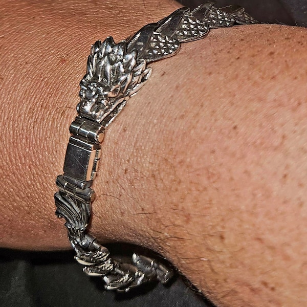 Men 925 Sterling Silver Quetzalcoatl Bracelet - Etsy