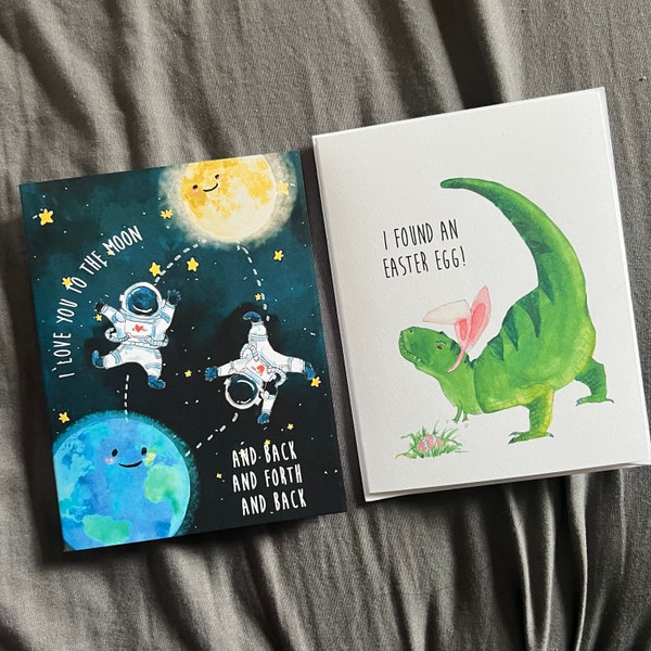 I Love You to the Moon and Back Funny Love Card for Husband, Kids Love ...