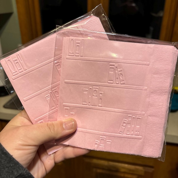 Embossed Book Napkins, Book Club Party Decor, Set of 20 - Etsy