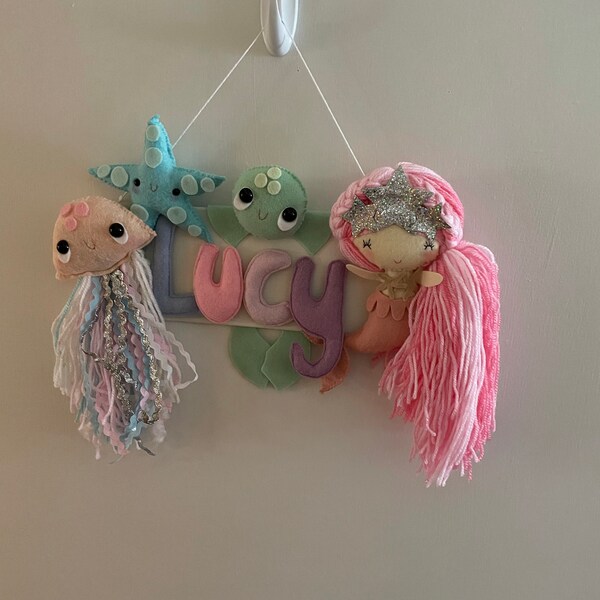 Custom Name Sign- Mermaid Name Sign - Kids Door Sign- Kids Room Decor ...