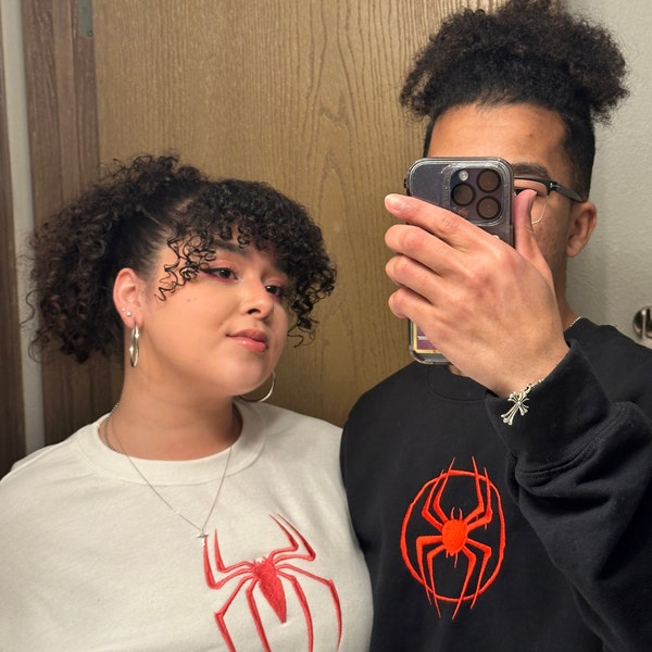 Cute Spider Embroidered Matching Crewnecks, Hoodie/tee, FREE SHIPPING ...