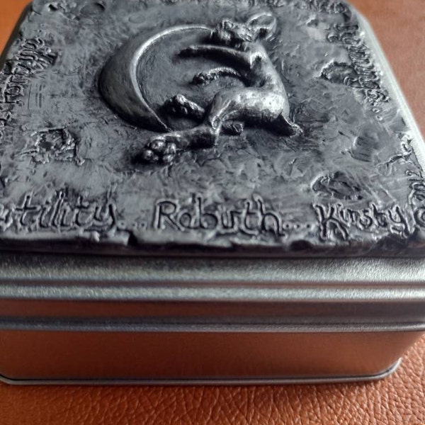 Dog Treat or Snack Storage Tin With Hand Cast Paw Print Design. Gift ...