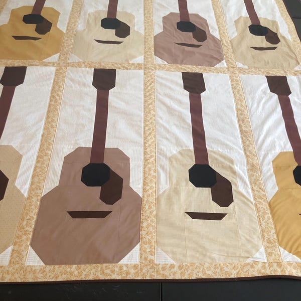 Acoustic Guitar Quilt Block PDF Pattern - Etsy