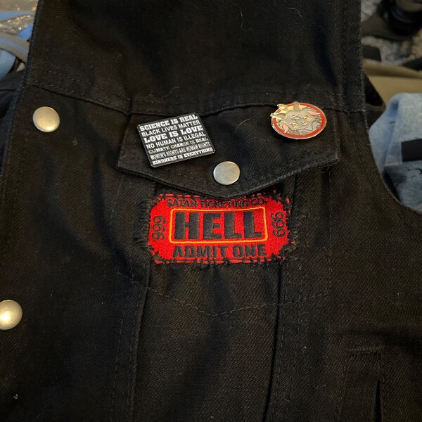 Ticket to Hell Admit One Iron on Embroidered Patches for Denim Jackets ...