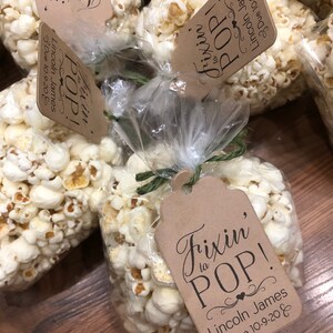 Fixin' to Pop Baby Shower Favor Kits-3 TAG COLORS Popcorn Favor-20-100 ...