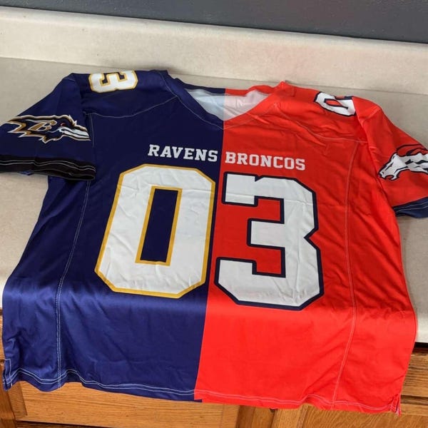 Personalized Two Football Team Jersey, Custom Split Football Jersey ...