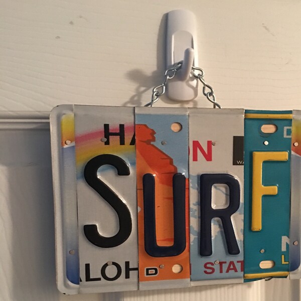 SURF License Plate Sign. Surfer Sign. Gift for Surfer. Surf Decor. Surf ...