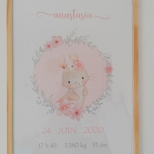 Baby Birth Print "hello World" Personalized Nursery Art, New Baby Girl ...