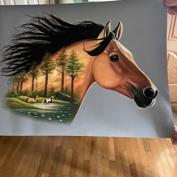 Picasso the Wild Mustang PRINT, Fine Art, Drawing, Horse Art - Etsy