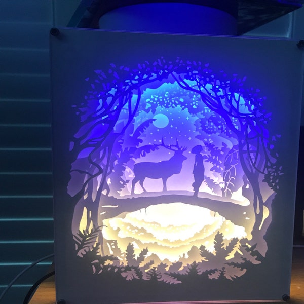 Paper Cut Light Box, Children's Night Light, Paper Cut Illuminated ...