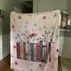 Personalized Floral Book Blanket, Custom Books & Name Library Gift for ...
