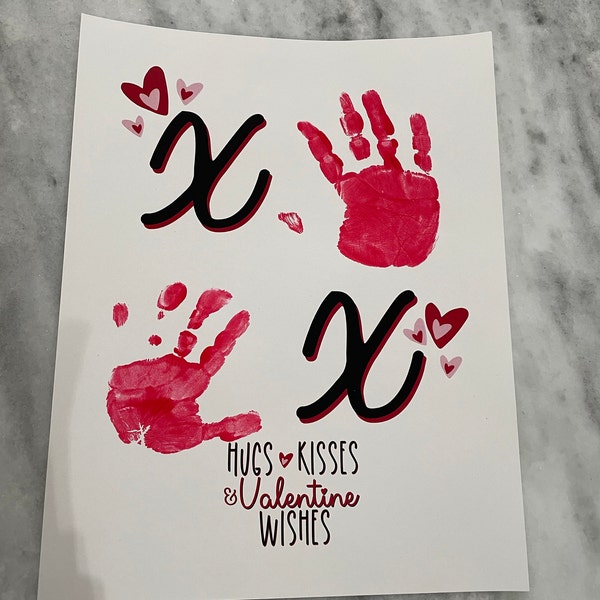 PRINTABLE Valentines Day Handprint Art Craft for Kids, Keepsake Art ...