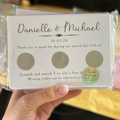 Wedding Scratch Card, Custom Scratch Card, Wedding Favours, Drink Token ...
