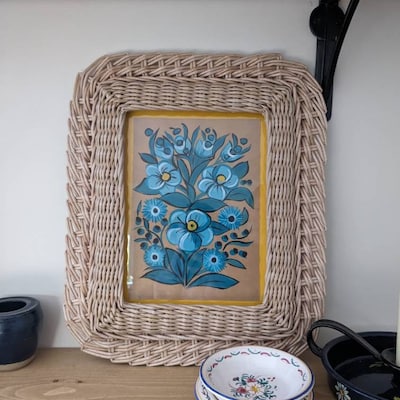 Vintage Style Wicker Picture Frame , Wicker Photo Frame A3, A4 ...