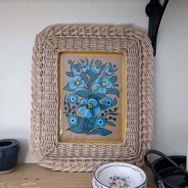 Vintage Style Wicker Picture Frame , Wicker Photo Frame A3, A4 ...