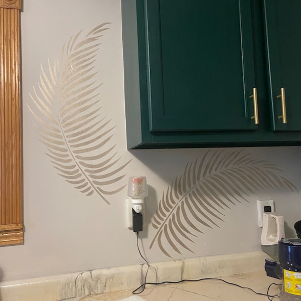 Palm Frond Wall Art Stencil - Wall Painting Stencils for Easy Room ...