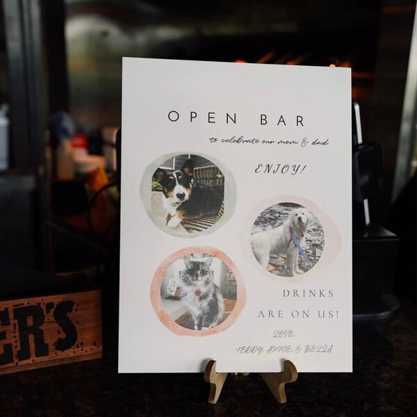 Open Bar Pet Sign Template, Pets Bar Sign, Dogs Cats Open Bar Sign, 3 ...