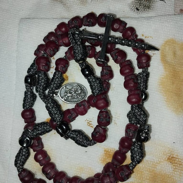 Miniature 9 Crusader Templar Red Cross Anglican Rosary. 6mm Stainless ...