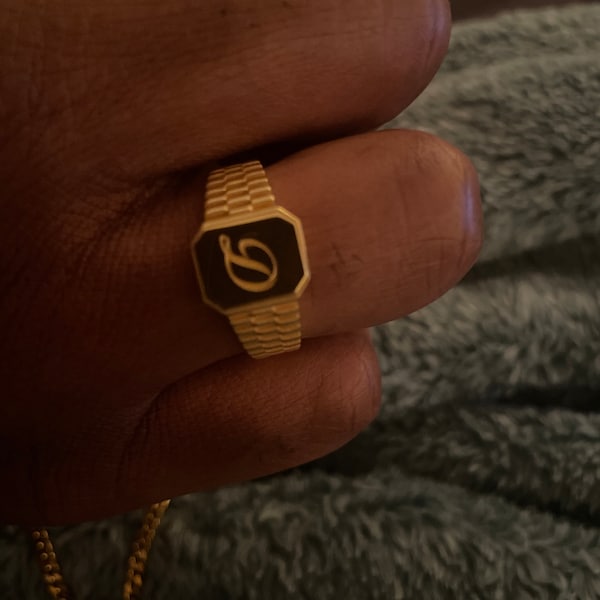 Signet Ring Men, Personalized Watch Ring, Gold Signet Ring, Initial ...
