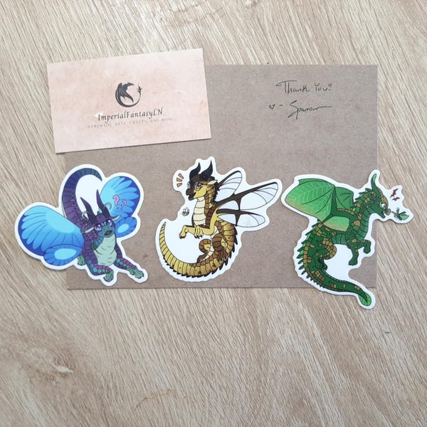 Wings of Fire Stickers - Blue / Cricket / Sundew / Gloss Vinyl Stickers ...