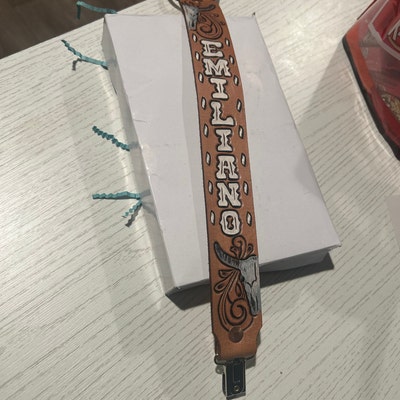 Western Tooled Leather Pacifier Clip - Etsy