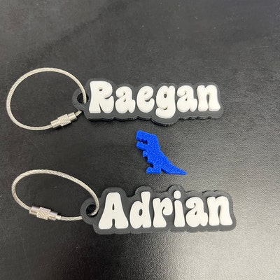 Custom Name Keychain in Groovy Font Personalized Key Chain - Etsy