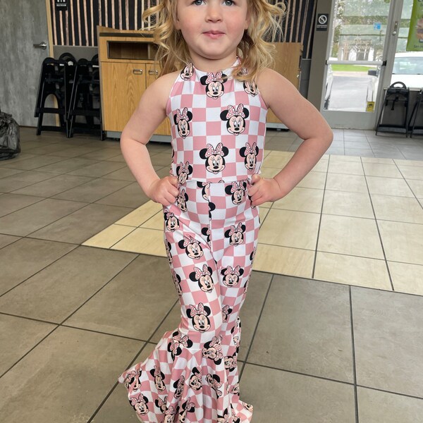 Checker Girl Mouse Print / Vintage Bell Bottoms / Bummies / Lounge Set ...
