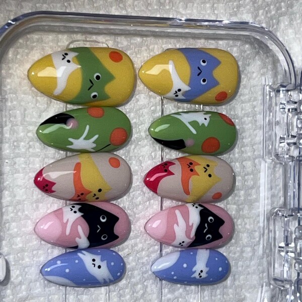 237 coolness Freestyle Cow Print Chrome French Tips Green Press on ...