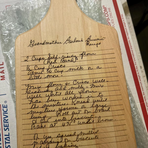 Handwritten Recipe Cutting Board Engraved, Acacia Round Shape, Circle ...