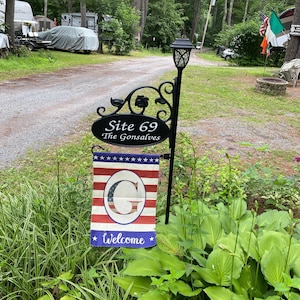 Camp/rv Sign With Flag Holder and Solar Light 48 - Etsy