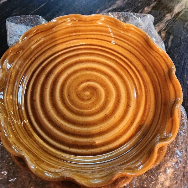 Handmade Pie Plate With Scalloped (or Fluted) Edges, Large Baking Dish ...