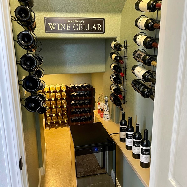 Family Wine Cellar Sign, Personalized Last Name Bar Sign, Custom Wine ...