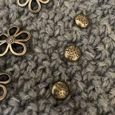 Metal Buttons Trefoil Cross Gray Silver Domed Metal Shank Buttons 10mm ...