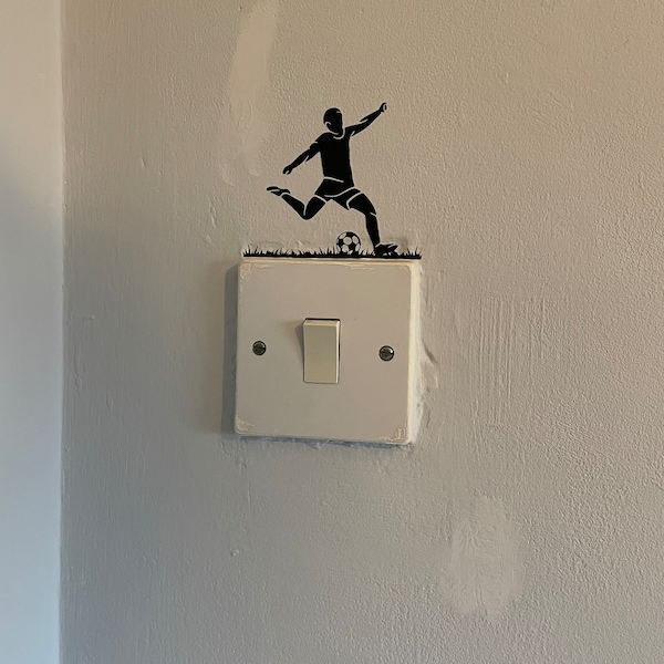 Footballer Light Switch Wall Decals - Football Themed Room - Etsy UK
